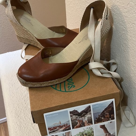Soludos | Shoes | Soludos Tall Wedge Tan Leather Size 8m | Poshmark